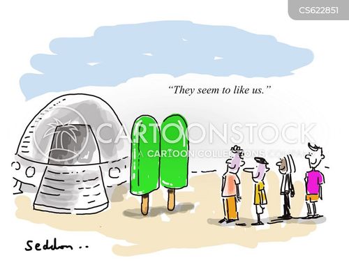 Spaceship Arrival Cartoons and Comics - funny pictures from CartoonStock