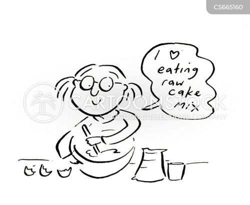 Eating Raw Cake Mix Cartoons and Comics - funny pictures from CartoonStock