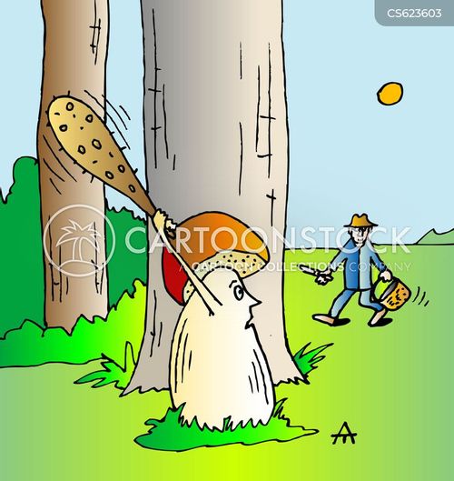 Mushroom Defense Cartoons and Comics - funny pictures from CartoonStock