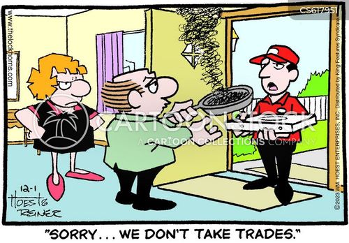 Doorstep Exchange Cartoons and Comics - funny pictures from CartoonStock