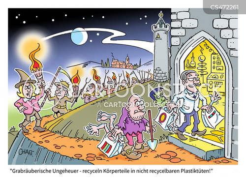 Cartoons und Karikaturen mit Recycling