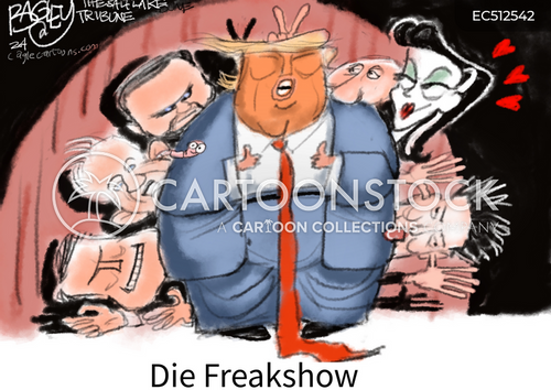 Cartoons und Karikaturen mit Freak