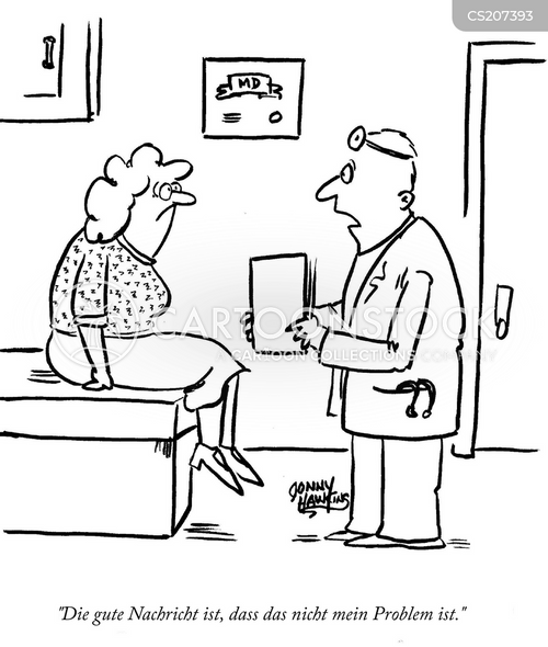 Cartoons und Karikaturen mit Sprechstundenhilfe