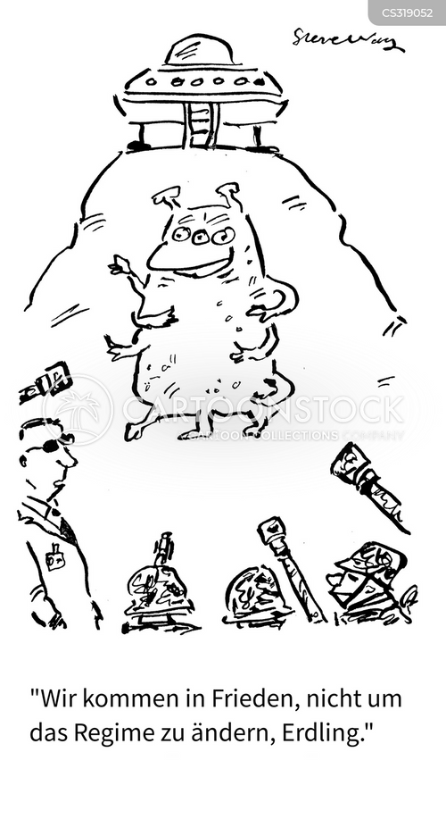 Cartoons und Karikaturen mit Wir Kommen In Frieden