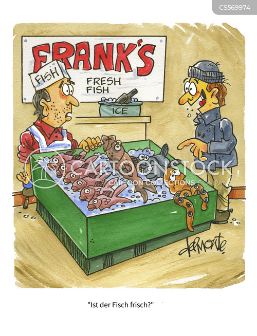 Cartoons und Karikaturen mit Fisch