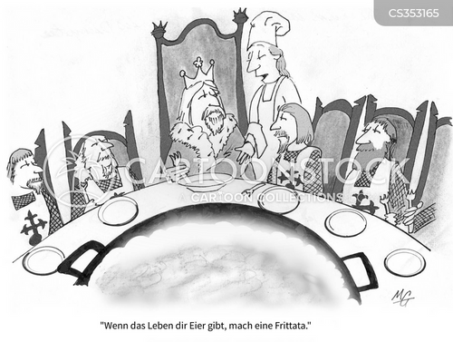 Cartoons und Karikaturen mit Frittata