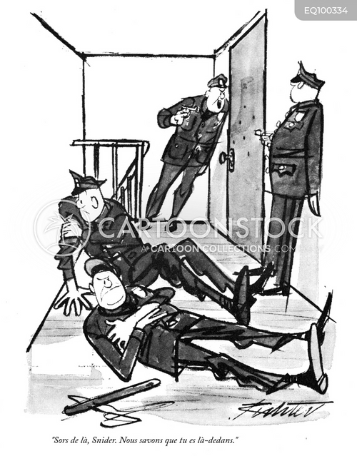 Dessins humoristique et caricaturés avec Agent Des Forces De L'ordre