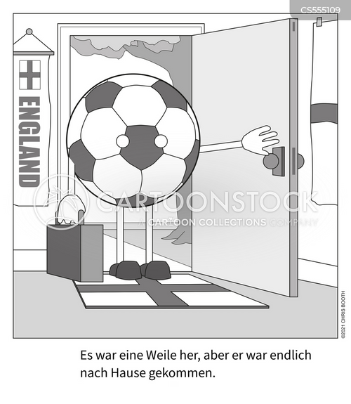Cartoons und Karikaturen mit Flagge Von England