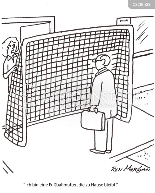 Cartoons und Karikaturen mit Fußballtor