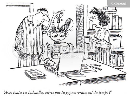 Dessins humoristique et caricaturés avec Assistants Robotiques