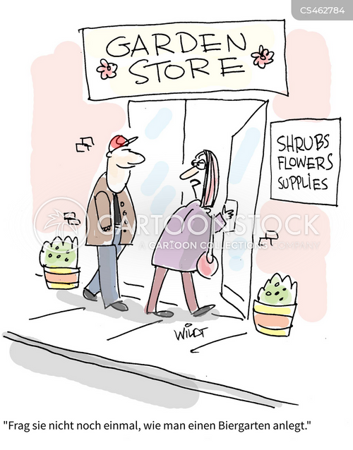 Cartoons und Karikaturen mit Garten