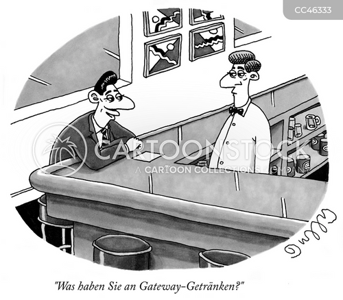Cartoons und Karikaturen mit Gateway-getränk