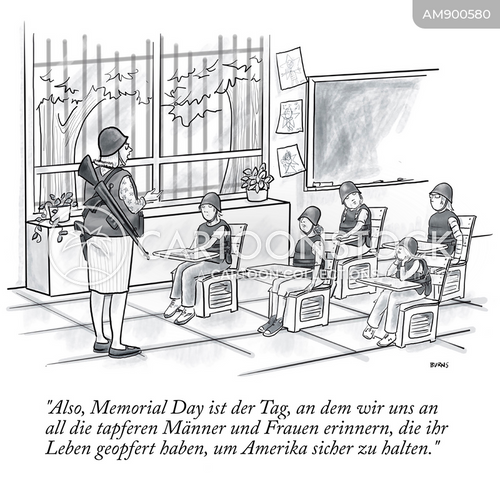 Cartoons und Karikaturen mit Amerika Der Tapfere