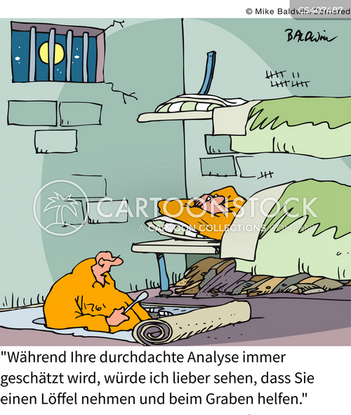 Cartoons und Karikaturen mit Planung Ihrer Flucht