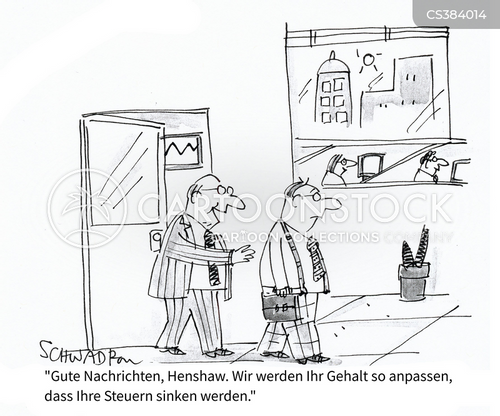 Cartoons und Karikaturen mit Steuern