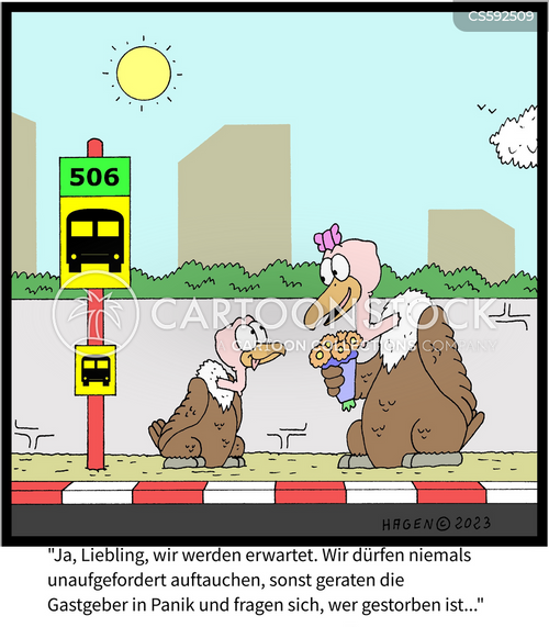 Cartoons und Karikaturen mit Geier