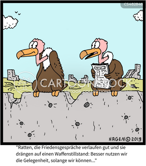 Cartoons und Karikaturen mit Geier