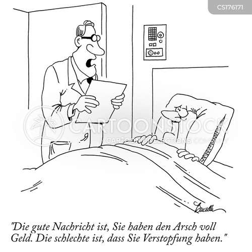 Cartoons und Karikaturen mit Verstopfung