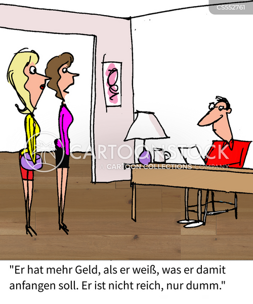 Cartoons und Karikaturen mit Geld