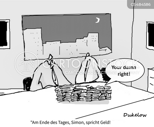 Cartoons und Karikaturen mit Geld