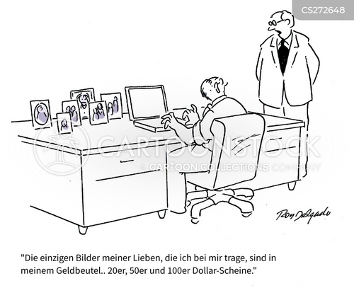 Cartoons und Karikaturen mit Dollarnoten