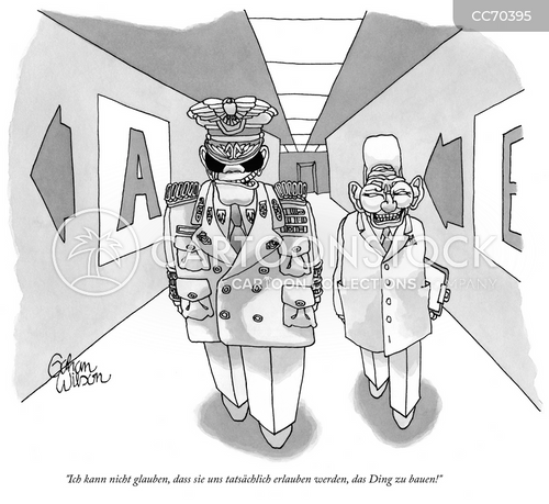 Cartoons und Karikaturen mit Kavallerietaktiken