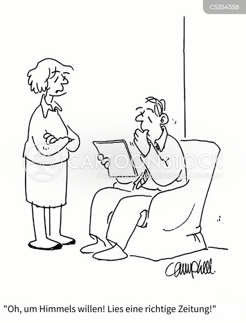 Cartoons und Karikaturen mit Elektronische Zeitung