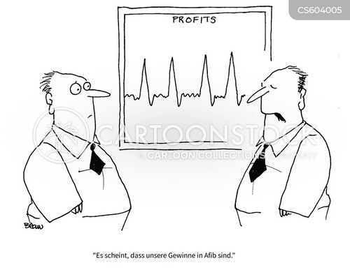 Cartoons und Karikaturen mit Afib