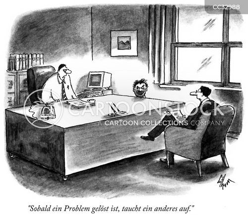 Cartoons und Karikaturen mit Arbeitsherausforderungen