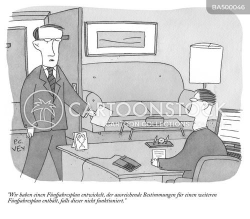 Cartoons und Karikaturen mit Operative Planung