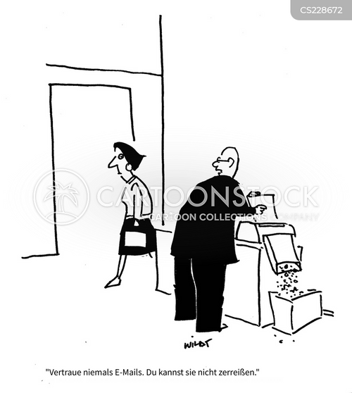 Cartoons und Karikaturen mit Büro-aktenvernichter