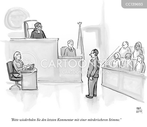 Cartoons und Karikaturen mit Rechtsvorgang