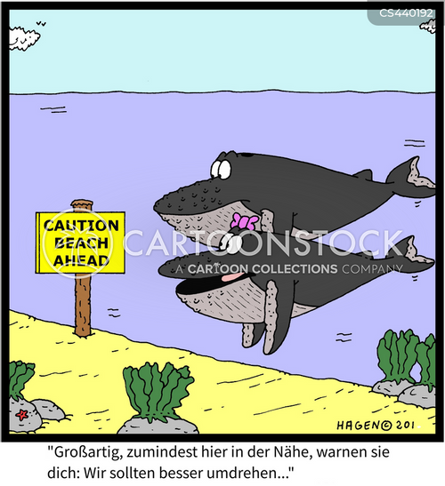 Cartoons und Karikaturen mit Strandrichtlinien