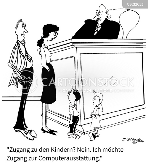 Cartoons und Karikaturen mit Computerausstattung