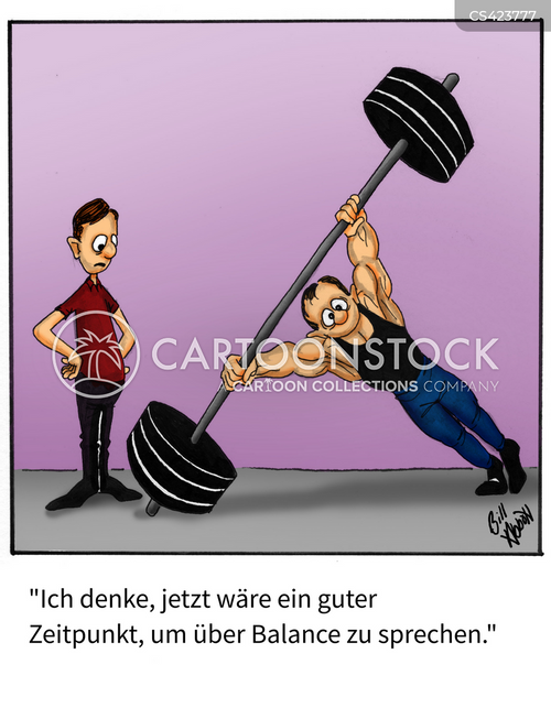Cartoons und Karikaturen mit Kurzhanteln