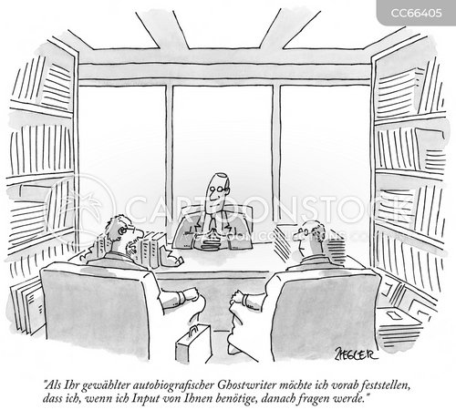 Cartoons und Karikaturen mit Prominentenautobiografie