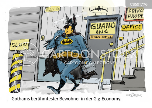 Cartoons und Karikaturen mit Gig-wirtschaft