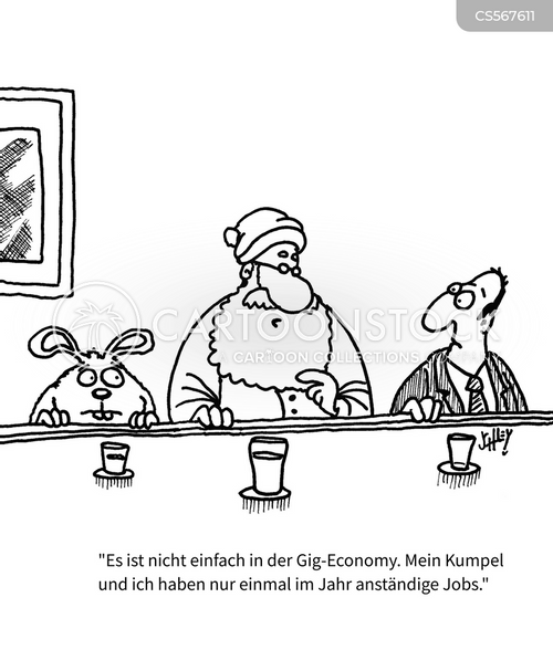 Cartoons und Karikaturen mit Gig-wirtschaft