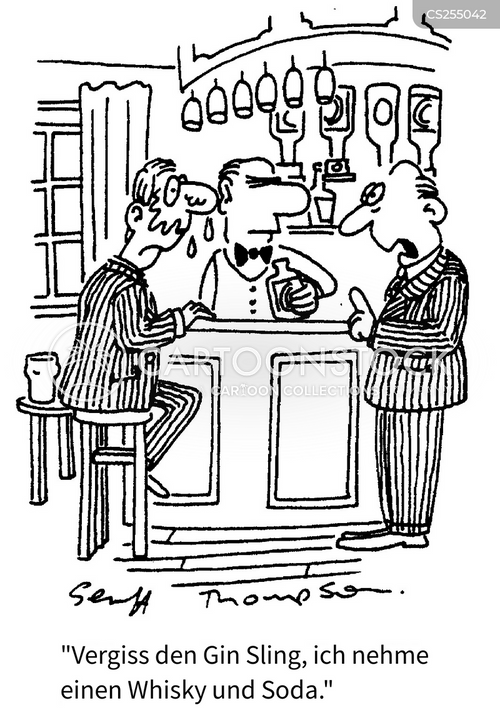 Cartoons und Karikaturen mit Gin-cocktail