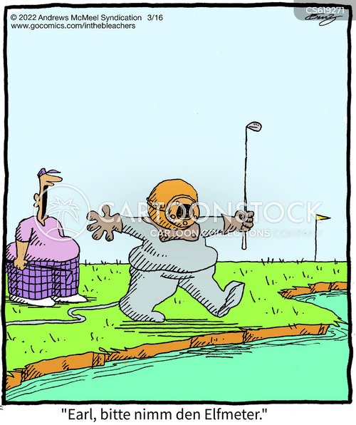 Cartoons und Karikaturen mit Tauchen Nach Golfball