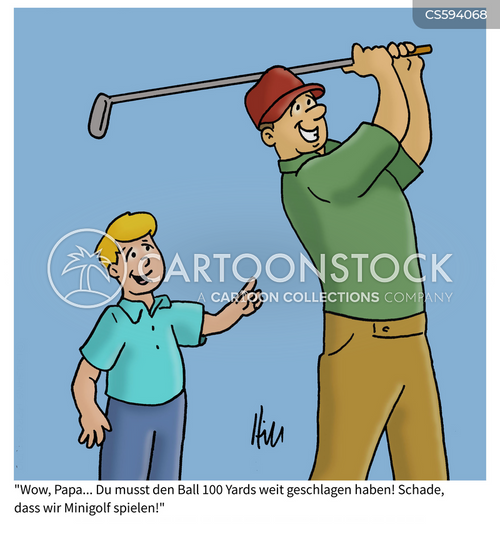 Cartoons und Karikaturen mit Minigolf