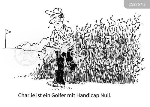 Cartoons und Karikaturen mit Golfer