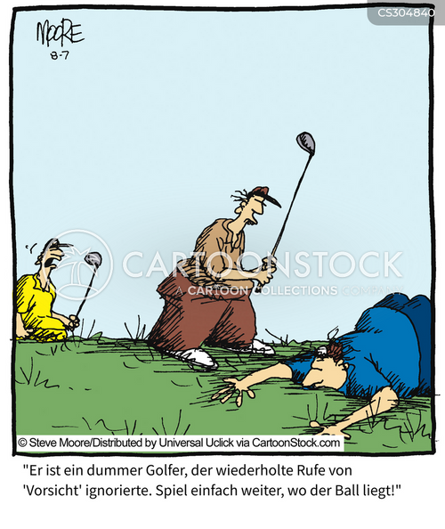 Cartoons und Karikaturen mit Golfer