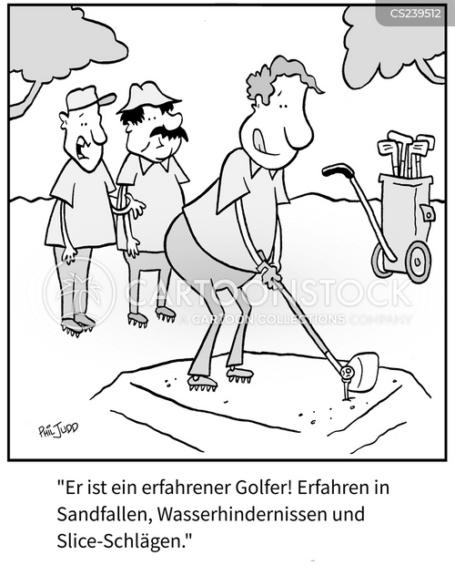 Cartoons und Karikaturen mit Golfer