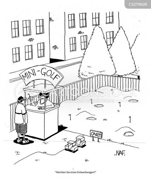 Cartoons und Karikaturen mit Minigolf