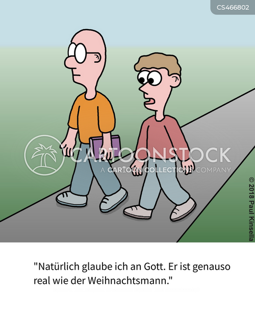 Cartoons und Karikaturen mit An Gott Glauben