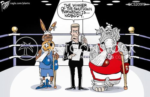 Political Standoff Cartoons and Comics - funny pictures from CartoonStock