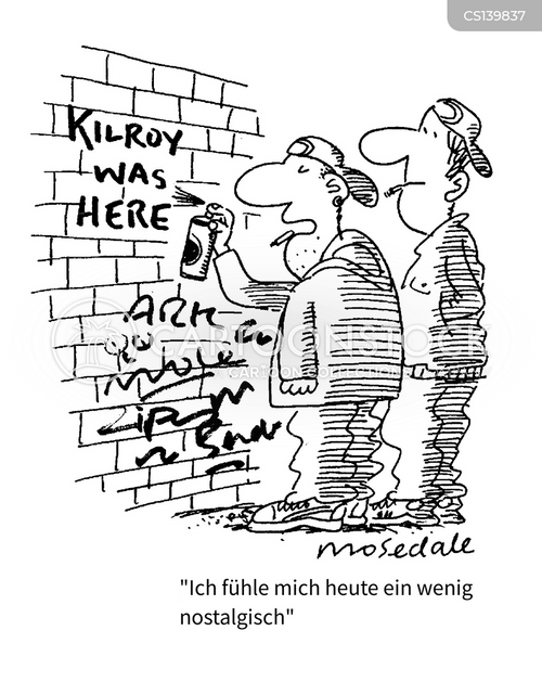 Cartoons und Karikaturen mit Kilroy War Hier