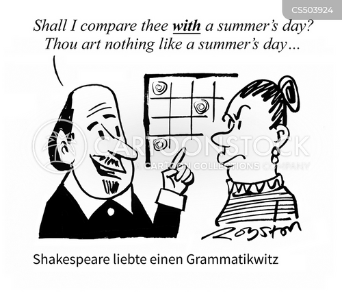 Cartoons und Karikaturen mit Grammatikwitze