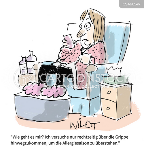 Cartoons und Karikaturen mit Grippe